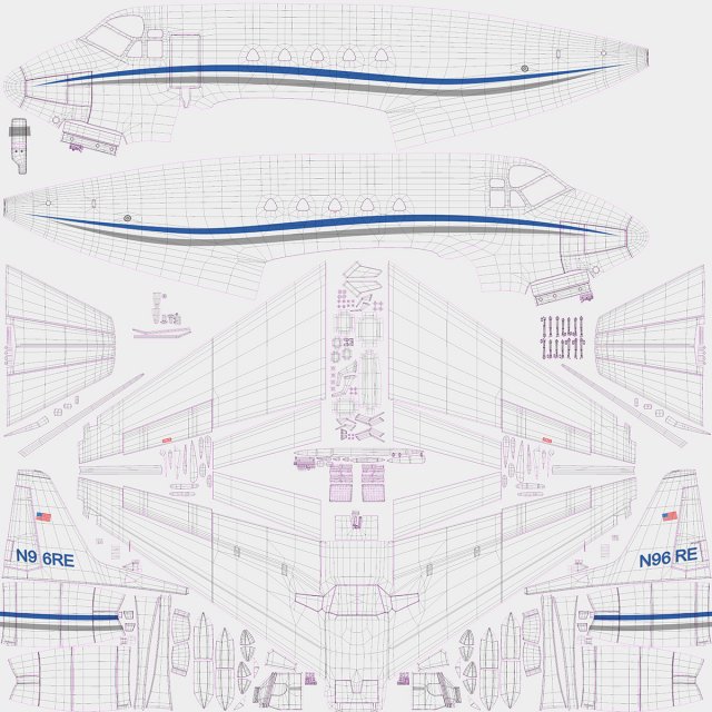 sabreliner 60 - 65 with interior 3D Model in Jet 3DExport