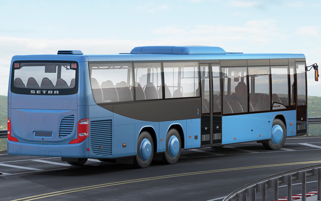 Setra S418LE business bus 3D model 3D Model in Bus 3DExport