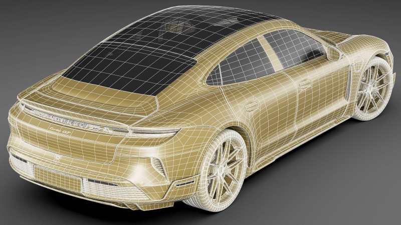 Porsche Taycan Turbo GT 2025 3D Model in Sedan 3DExport