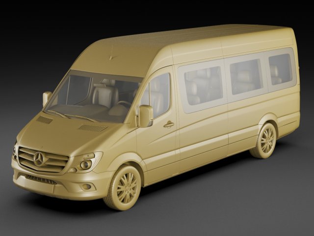 mercedes sprinter 2013 minibus 3D Model in Bus 3DExport