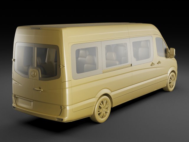 mercedes sprinter 2013 minibus 3D Model in Bus 3DExport