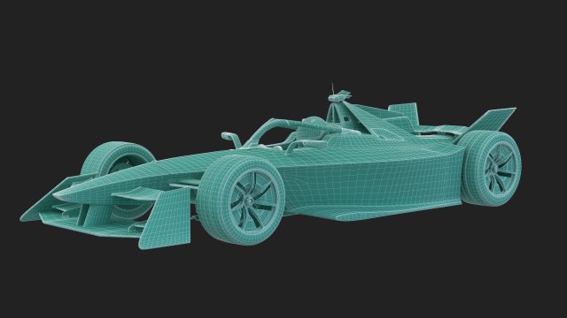 Formula E Gen3 2023 Template 3D Model in Racing 3DExport