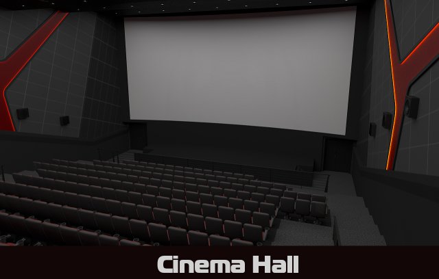 cinema hall 3D Model in Exhibit 3DExport