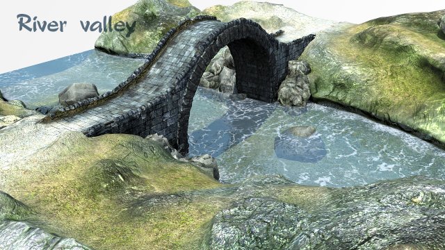 River valley low poly asset 3D Model in Landscapes 3DExport