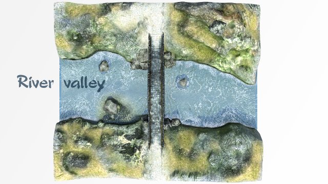 River valley low poly asset 3D Model in Landscapes 3DExport