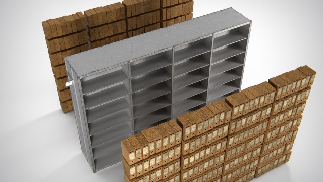 Archive Shelving PBR 3D Model in Other 3DExport