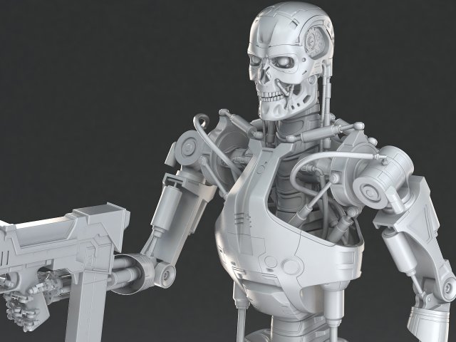 Terminator t-800 3D Model in Robot 3DExport
