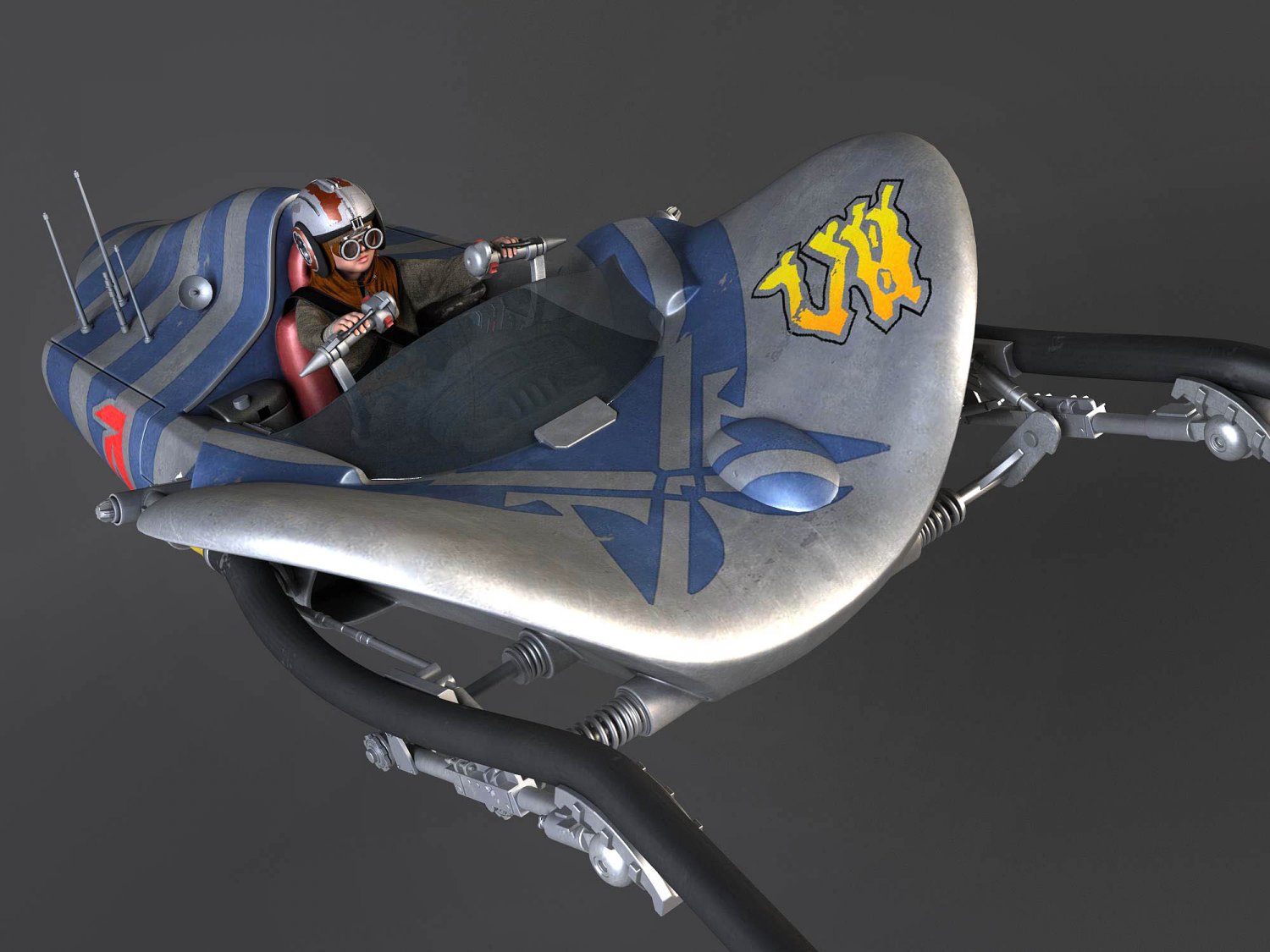 Star Wars Pod Racer with Anakin 3D Model in Child 3DExport