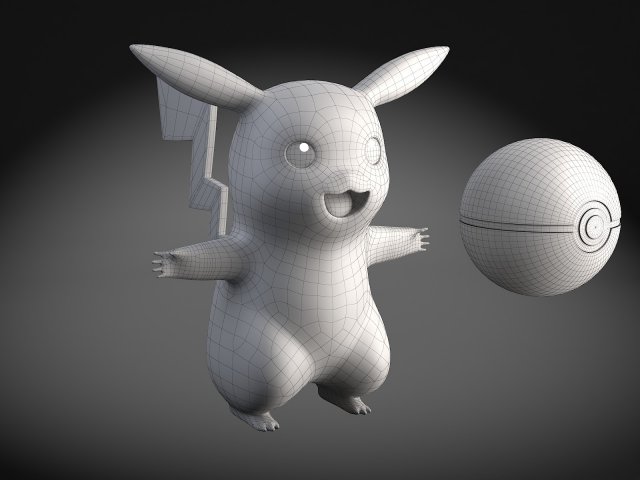 Pikachu pokemon rigged 3D Model in Cartoon 3DExport