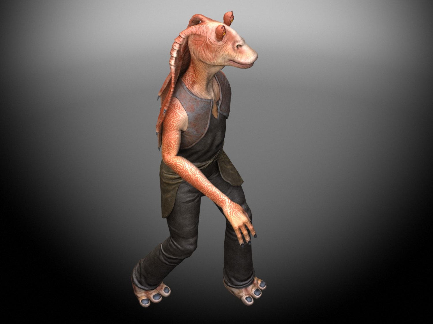 Star Wars Jar Jar Binks 3D Model in Fantasy 3DExport