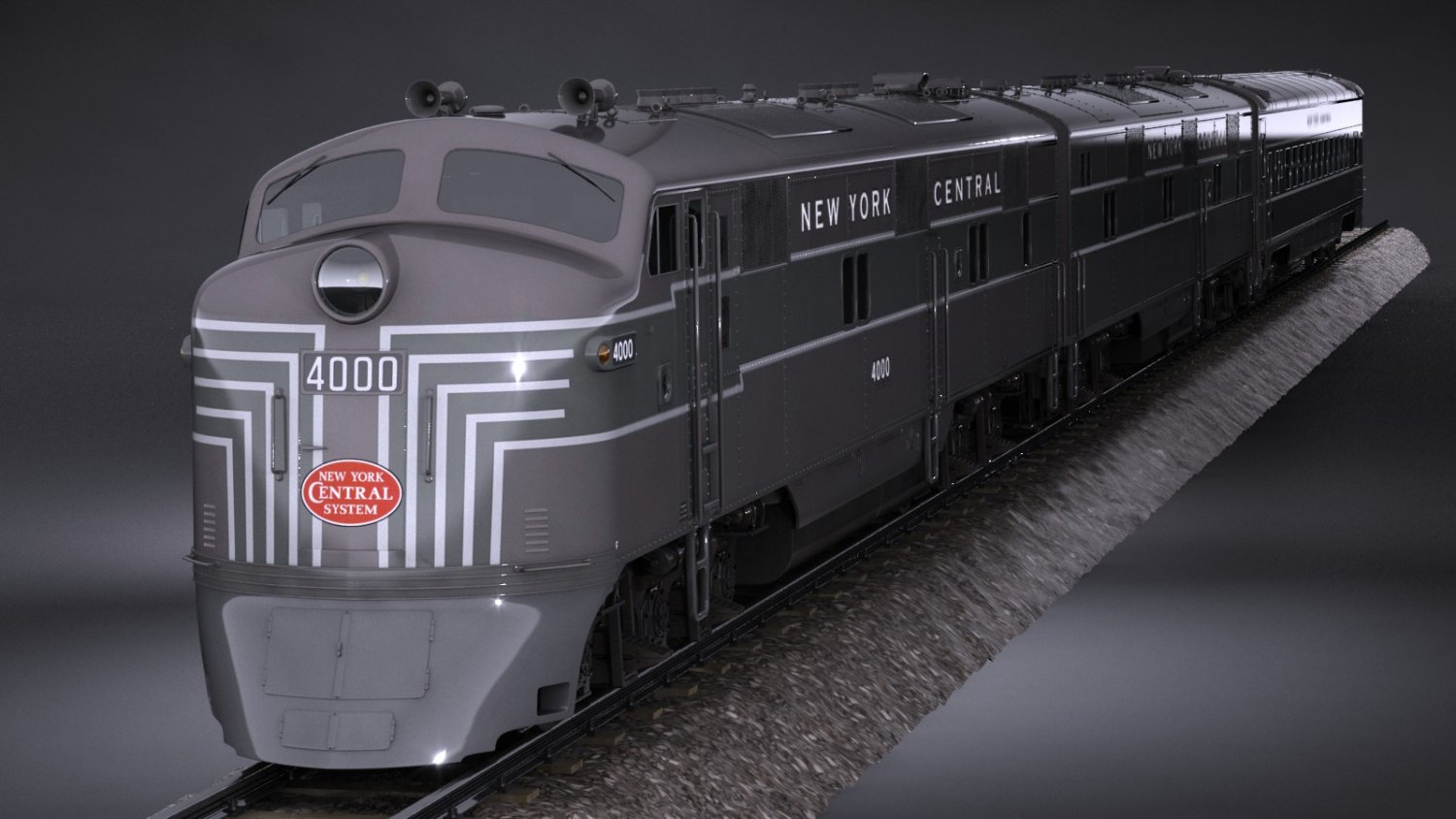 EMD E7 NYCRR Train 3D Model in Train 3DExport
