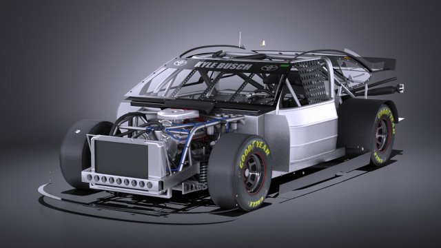 nascar toyota camry mms kyle busch 2017 vray 3D Model in Racing 3DExport