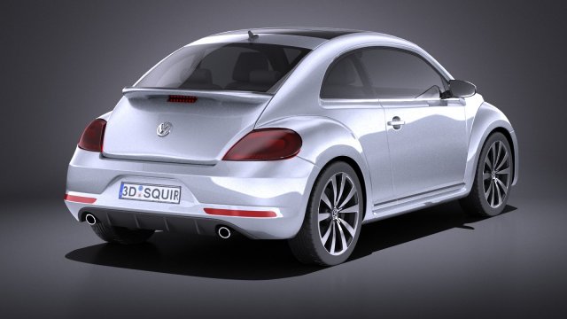 Volkswagen beetle r line 2014 vray 3D Model in Compact Cars 3DExport