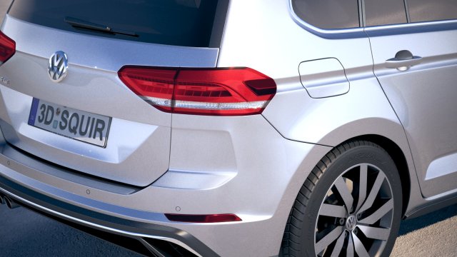 volkswagen touran r-line 2018 3D Model in Van and Minivan 3DExport