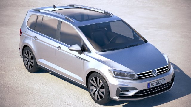 volkswagen touran r-line 2018 3D Model in Van and Minivan 3DExport