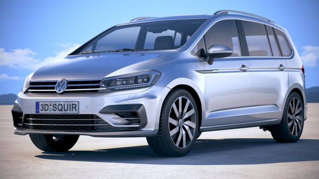 volkswagen touran r-line 2018 3D Model in Van and Minivan 3DExport