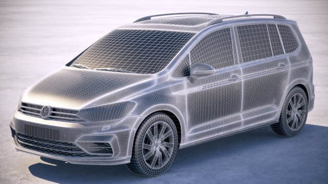 volkswagen touran r-line 2018 3D Model in Van and Minivan 3DExport