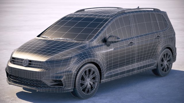 volkswagen touran r-line 2018 3D Model in Van and Minivan 3DExport
