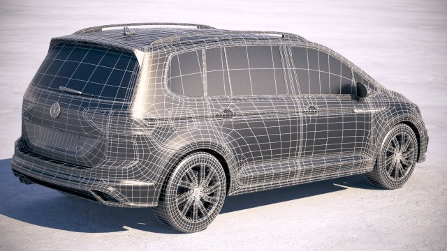 volkswagen touran r-line 2018 3D Model in Van and Minivan 3DExport