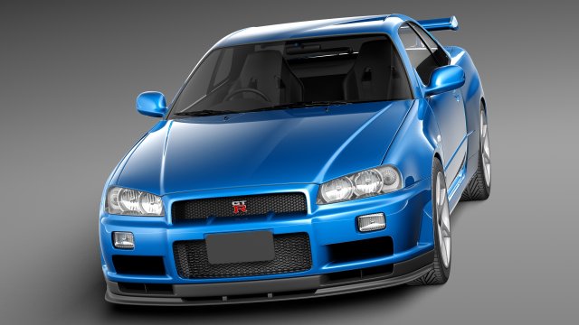 Nissan Skyline R34 GT-R 3D Model in Sport Cars 3DExport