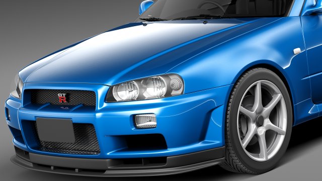 Nissan Skyline R34 GT-R 3D Model in Sport Cars 3DExport