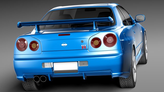 Nissan Skyline R34 GT-R 3D Model in Sport Cars 3DExport