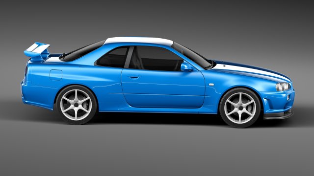 Nissan Skyline R34 GT-R 3D Model in Sport Cars 3DExport