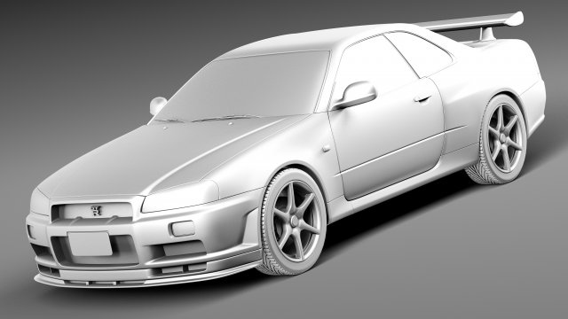 Nissan Skyline R34 GT-R 3D Model in Sport Cars 3DExport