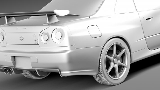 Nissan Skyline R34 GT-R 3D Model in Sport Cars 3DExport