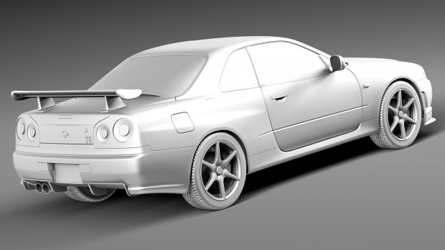 Nissan Skyline R34 GT-R 3D Model in Sport Cars 3DExport
