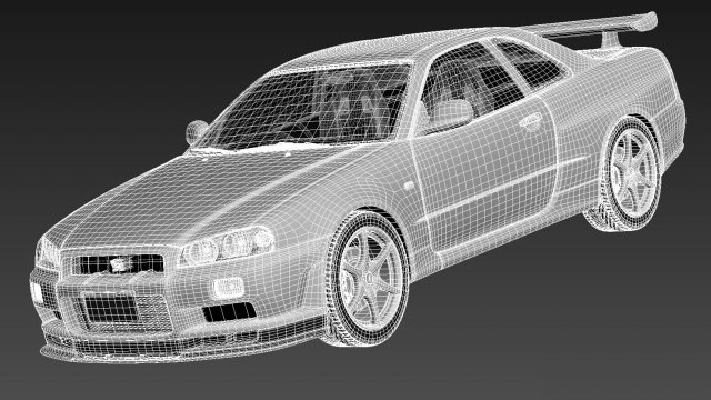 Nissan Skyline R34 GT-R 3D Model in Sport Cars 3DExport