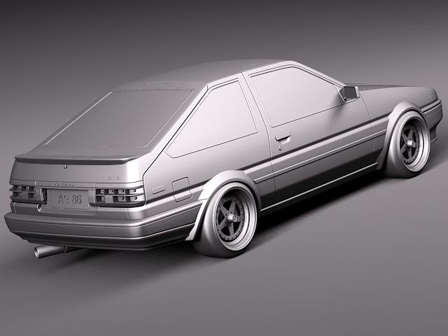 toyota ae86 levin 1983 j1987 3D Model in Sport Cars 3DExport