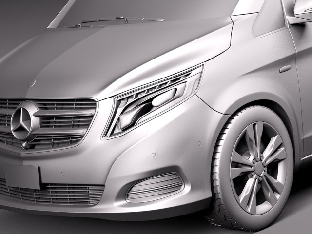 Mercedes-Benz v class 2015 3D Model in Van and Minivan 3DExport