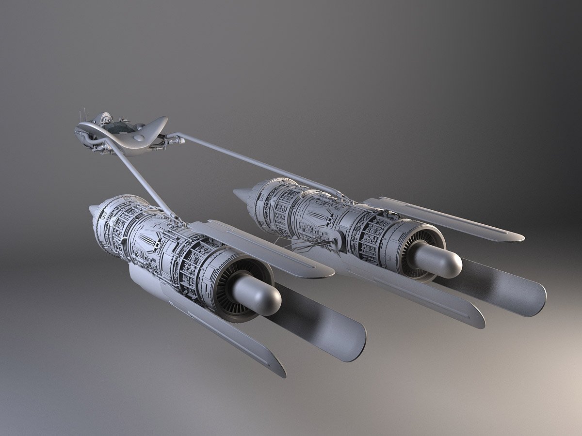 Star Wars Anakin pod racer 3D Model in Fantasy Spacecraft 3DExport
