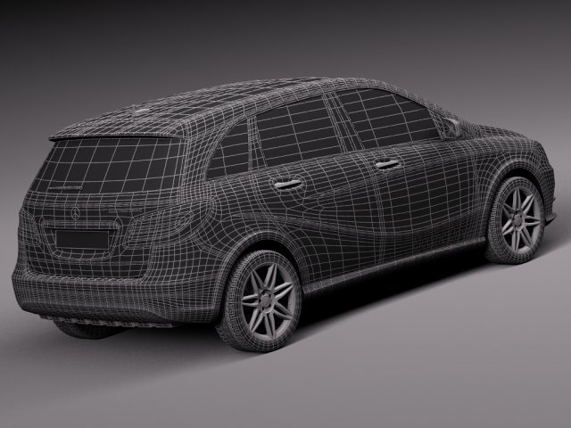 Mercedes-Benz b class electric drive 2015 3D Model in Compact Cars 3DExport