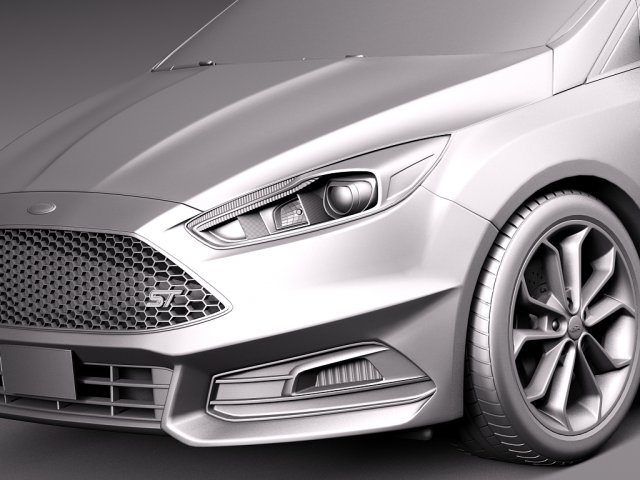 ford focus st 2015 3D Model in Compact Cars 3DExport