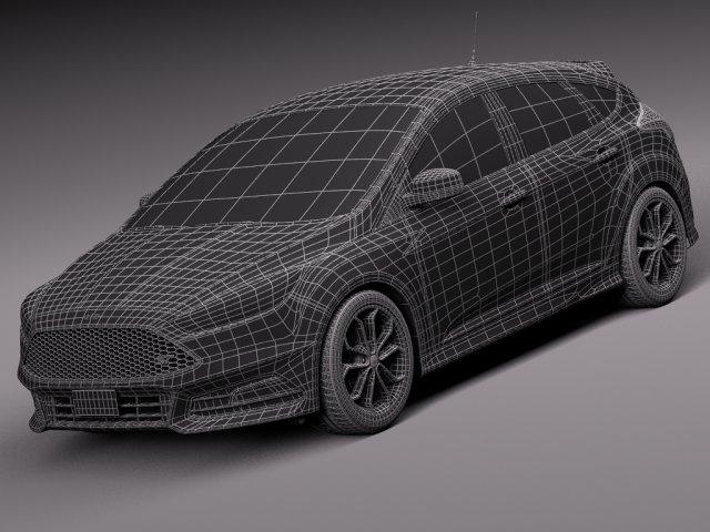 ford focus st 2015 3D Model in Compact Cars 3DExport