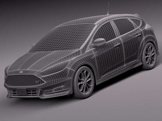 ford focus st 2015 3D Model in Compact Cars 3DExport