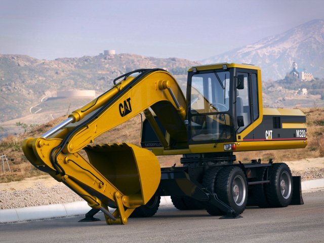 caterpillar m320 wheel excavator 3D Model in Machines 3DExport