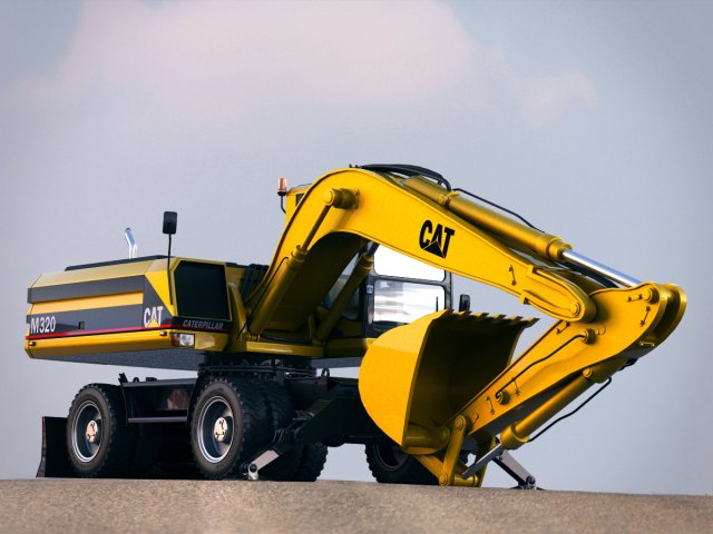 caterpillar m320 wheel excavator 3D Model in Machines 3DExport