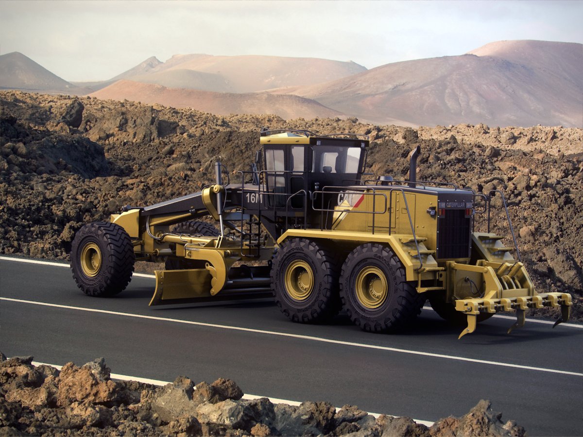 Caterpillar 16M Motor Mining Grader 3D Model in Machines 3DExport
