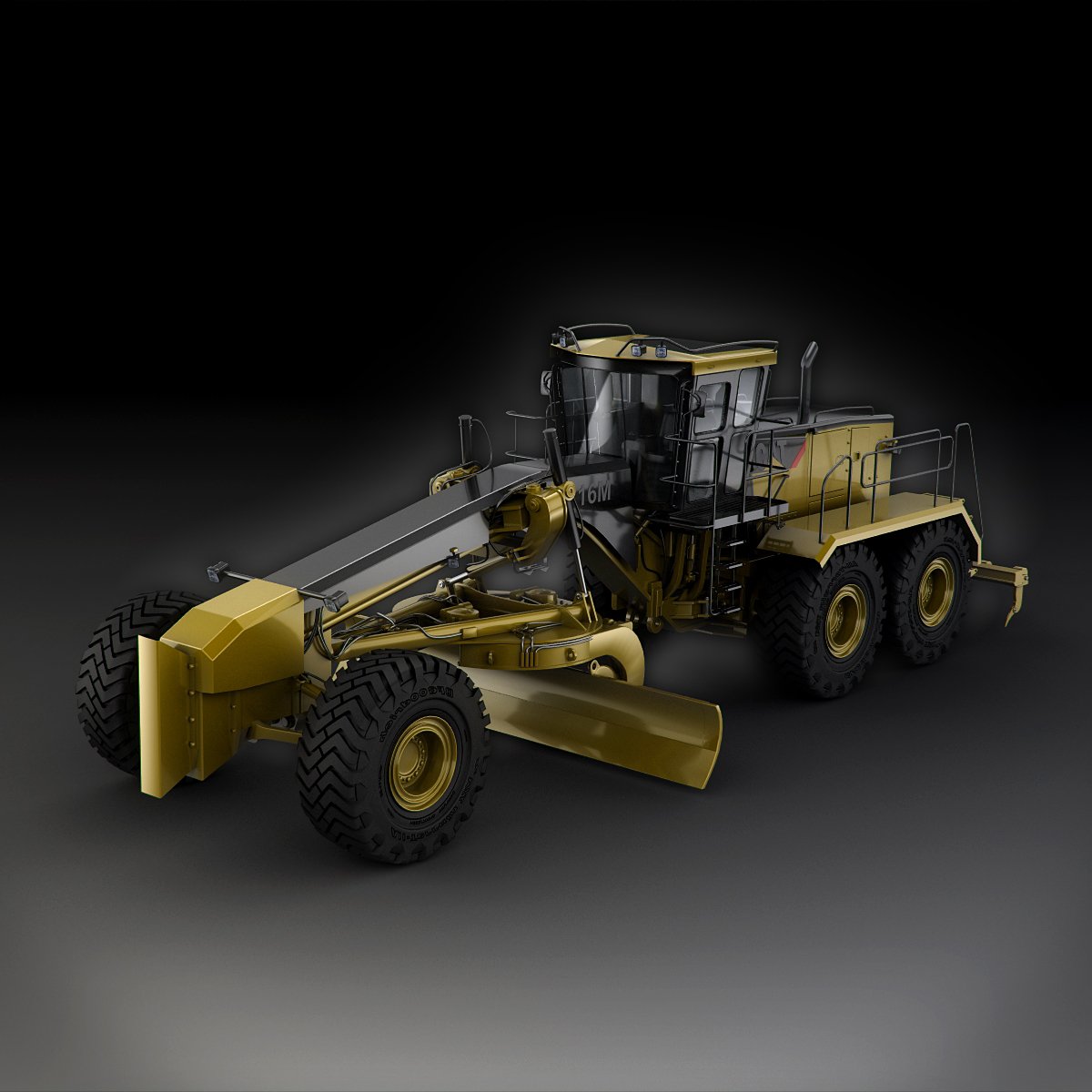 Caterpillar 16M Motor Mining Grader 3D Model in Machines 3DExport