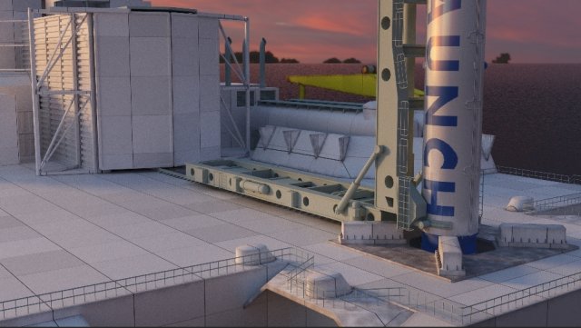 sea launch rocket platform 3d model vray 3D Model in Machines 3DExport