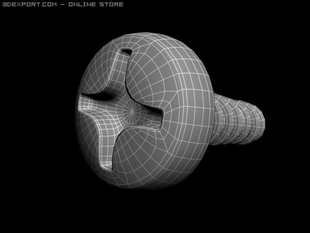 Screw 3D Model in Parts 3DExport