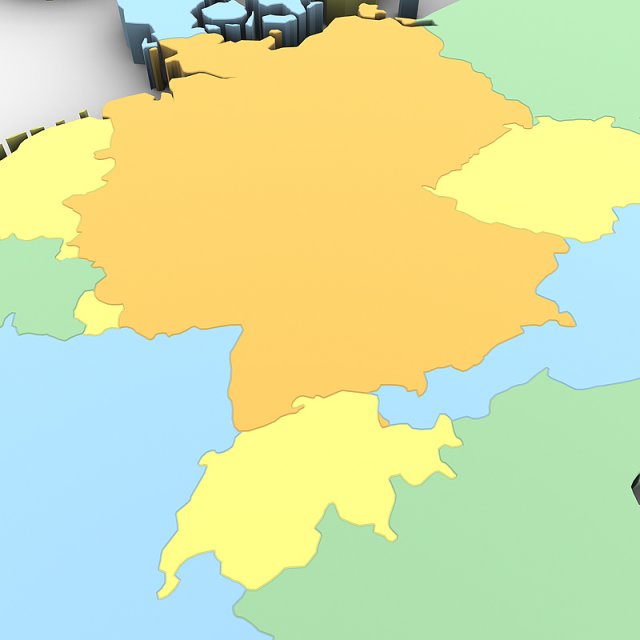 Political world map 3D Model in Terrain 3DExport