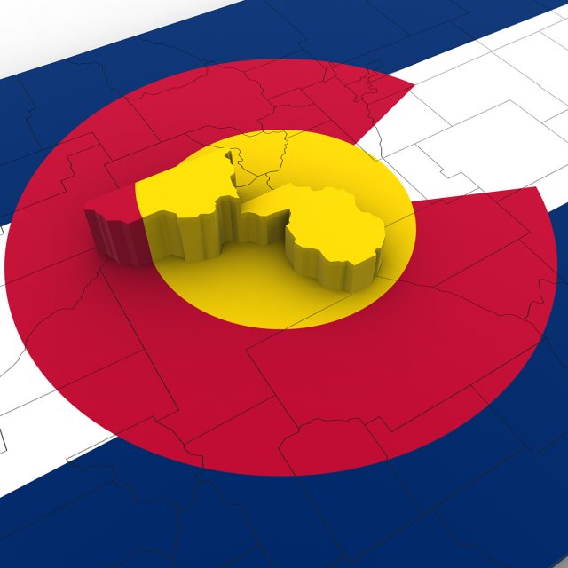 Colorado political map 3D Model in Terrain 3DExport