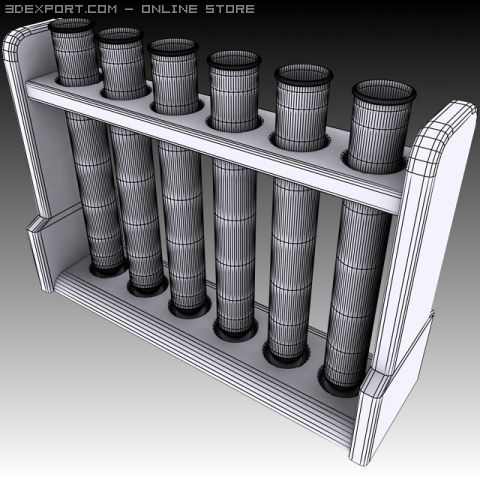 test tubes 3D Model in Medical Equipment 3DExport