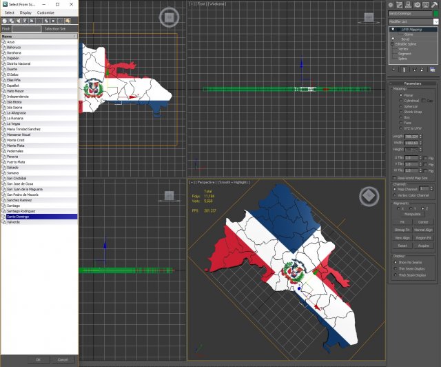 3d political map of the dominican republic 3D Model in Terrain 3DExport