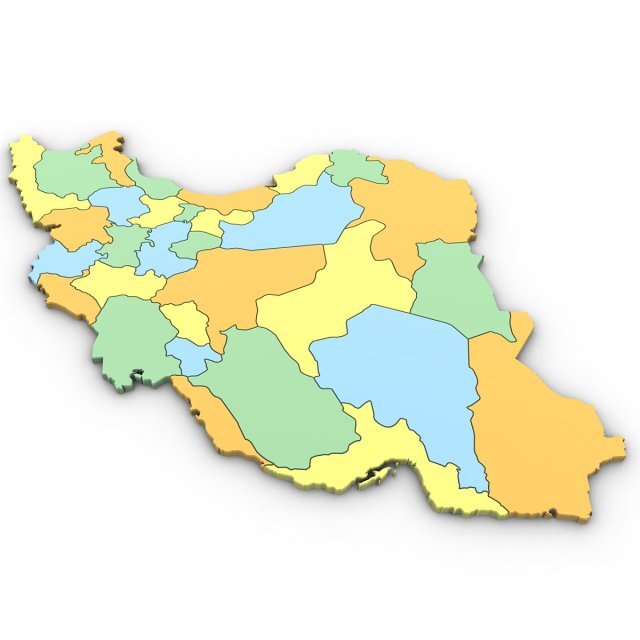 3d political map of iran 3D Model in Terrain 3DExport
