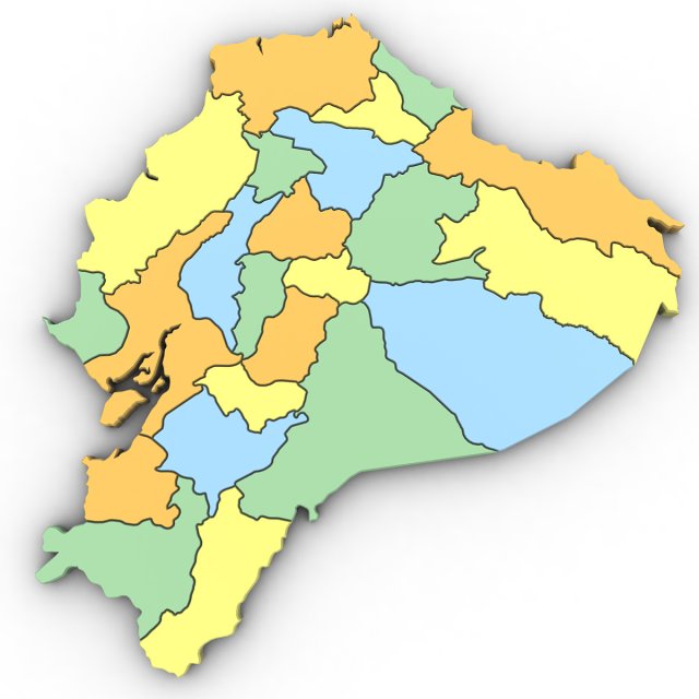 3d political map of ecuador 3D Model in Terrain 3DExport